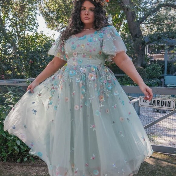 JessaKae | Dresses | Jessakae Evangeline Pastel Floral Midi Dress Sz Xl ...
